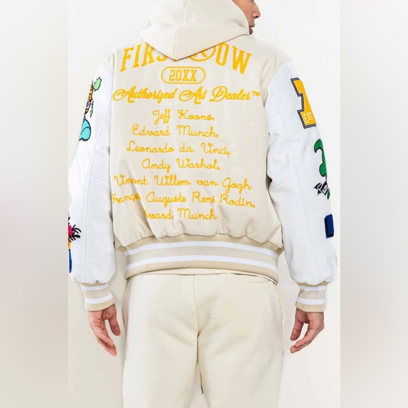 First Row | Jackets & Coats | First Row Art Dealer Graphic Varsity ...